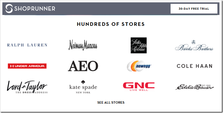 免费使用 ShopRunner Free 2-Day Shipping & Returns 服务 - 在美国